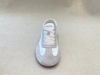 China Women flat satin sneakers with color bars and breathable with lace shoelace for sale