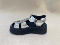 China Velvet Upper Silver Flatform Sandals Thick Soled Platform Sport Sandals for sale