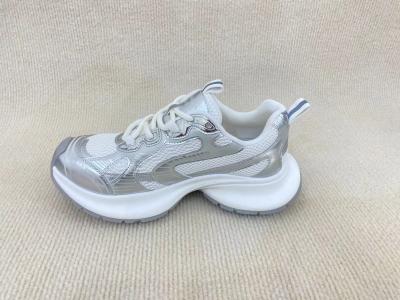 China Women white comfort sport shoes with mesh upper breathable and anti slip for sale