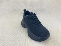 China Black Ladies Bling Trainers Pigskin Insole Rhinestone Sneaker for sale