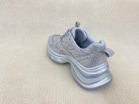 China Women fashion sport shoes with bling rhinestone breathable upper grey black for sale