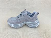 China Women fashion walking shoes with bling rhinestone breathable upper grey for sale