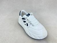 China Fashion Microfiber White Platform Sneakers Women With Flat Heel And Creature Pattern for sale