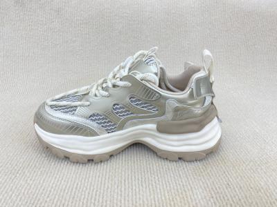 China Golden Women Sneakers Authentic Leather Women'S Lace Up Sneakers for sale