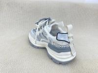 China Women white fashion sneakers with mesh upper authentic leather and lacing for sale