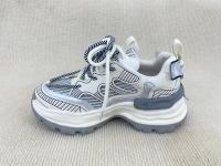 China Women white fashion sneakers with mesh upper authentic leather and lacing for sale