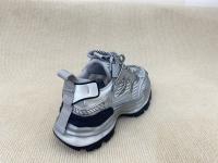China Fashion Comfort Sneakers With Mesh Upper Authentic Leather And Lacing Silver for sale