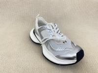 China Women grey crossover strap running shoes with comfort breathable mesh upper and heightening for sale