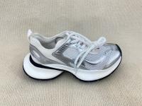 China Women grey crossover strap running shoes with comfort breathable mesh upper and heightening for sale