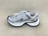 China Women grey crossover strap running shoes with comfort breathable mesh upper and heightening for sale