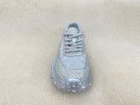 China Women silver leather sneakers with bling crystal and breathable mesh upper lacing for sale