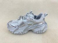China Silver White Fashion Sneakers With Paillette Cristal Breathable Mesh And Low Cut for sale