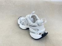 China Women white leather sneakers with script and breathable mesh upper lacing PU for sale