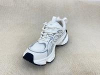 China Women white leather sneakers with script and breathable mesh upper lacing PU for sale