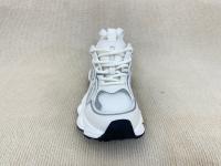 China Women white leather sneakers with script and breathable mesh upper lacing PU for sale