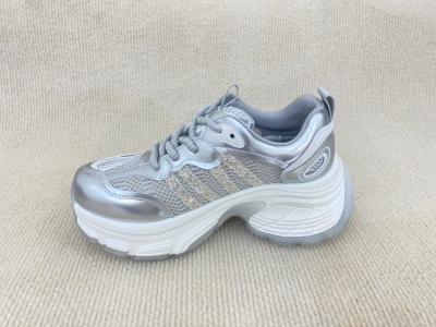 China Breathable Silver Womens Sneakers ODM Silver Trainers Ladies for sale