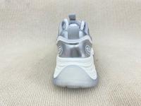 China Women white running shoes with thick soled and breathable mesh upper genuine leather for sale