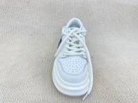 China Women white sneakers with thick soled and breathable mesh upper genuine leather for sale