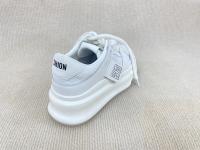 China Women white sneakers with thick soled and breathable mesh upper genuine leather for sale