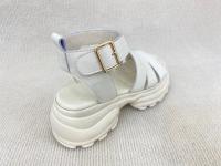 China Breathable Microfiber Summer Sandals PU White Sandals For Women for sale