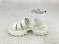 China Breathable Microfiber Summer Sandals PU White Sandals For Women for sale