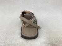 China Khaki Weave Flat Open Toe Flip Flops Womens With Buckles In Summer for sale