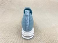 China Women blue platform flyknit loafers with breathable mesh upper microfiber and heightening for sale