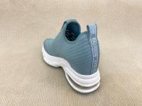 China Women blue platform flyknit loafers with breathable mesh upper microfiber and heightening for sale