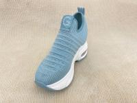 China Women blue platform flyknit loafers with breathable mesh upper microfiber and heightening for sale
