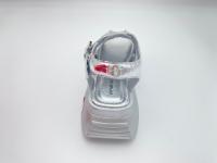 China Women summer silver thick soled sandals with metal button genuine leather comfort for sale