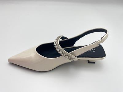China Women fashion white pointy rhine-drill stiletto heels in summer for sale