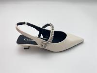 China Women fashion white pointy rhine-drill stiletto heels in summer for sale