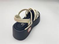 China Women white bottomed sandals with rhinestone with pure color and genuine leather for sale