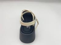 China Women white bottomed sandals with rhinestone with pure color and genuine leather for sale