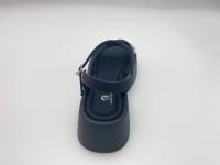 China Women black bottomed sandals with rhinestone genuine leather in summer for sale
