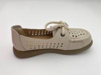 China Breathable hollow lace-up comfortable women's shoes with soft soles white for sale
