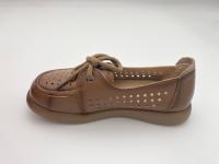 China Lady brown breathable hollow lace-up comfortable women's shoes with soft soles for sale