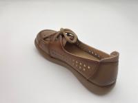 China Lady brown breathable hollow lace-up comfortable women's shoes with soft soles for sale
