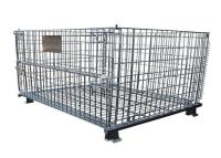 China Collapsible Medium Duty Wire Mesh Container 1100x800x1700mm with 125mm Wheels and 500kg Capacity for sale
