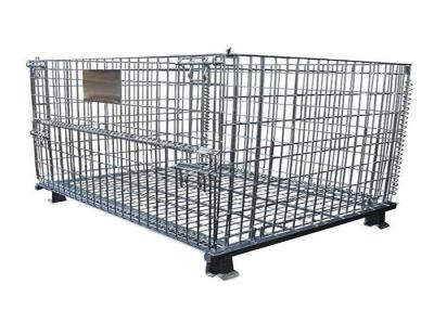 China Collapsible Medium Duty Wire Mesh Container 1100x800x1700mm with 125mm Wheels and 500kg Capacity for sale