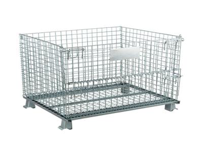 China Stackable Anti Corrosion Wire Mesh Container 800mm Width 1200kg Capacity 50x50mm Mesh for sale