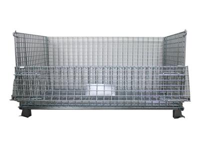 China L1000mm Foldable Wire Mesh Container with 1200kg Capacity - Stainless Steel Storage Cage Pallet for sale