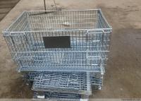 China Foldable Powder Coated Wire Mesh Container 4 Door 1100x800x1700mm 500kg Capacity for sale