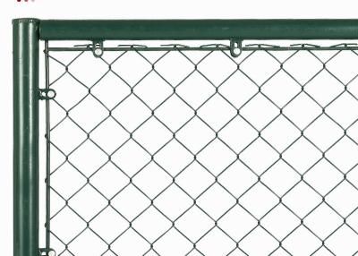 China 12ft Green PVC Coated Chain Link Fence with 45x45mm Diamond Mesh - 3.0mm to 5.0mm Wire Diameter for sale