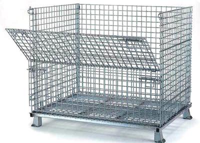 China Warehouse Stackable Logistics Rigid Wire Container 1200kg Capacity 1000×800×840mm Powder Coated for sale