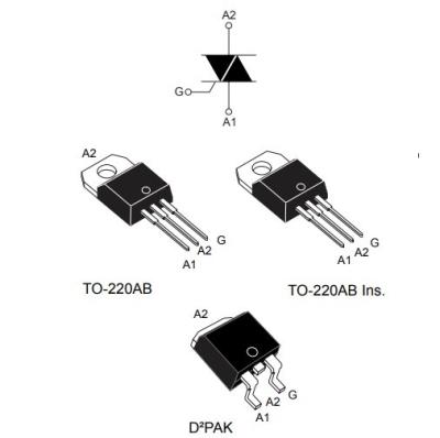 China 16A 600V Integrated Circuit Chip BTA16-600BRG ST Original For General Purpose AC Switching for sale