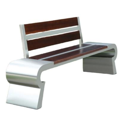 China Outdoor Metal Garden Bench 1800mm with Wood Slats and Backrest - Stainless Steel Frame, Custom Colors for sale