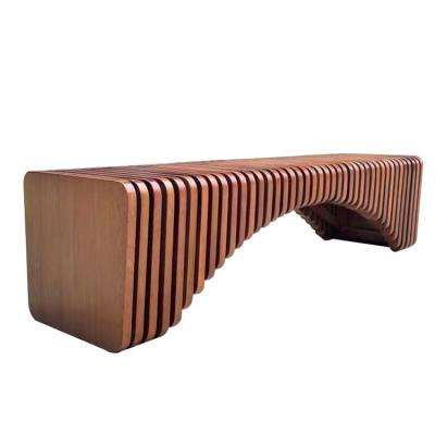 China Outdoor Metal Bench 1800x450x450mm Stainless Steel Wooden Seating for Gardens and Public Spaces for sale