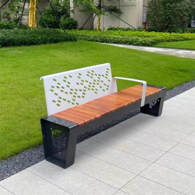 China Galvanized Steel Outdoor Metal Bench 1800mm with Wood Slats - Custom Colors & Sizes Available for sale