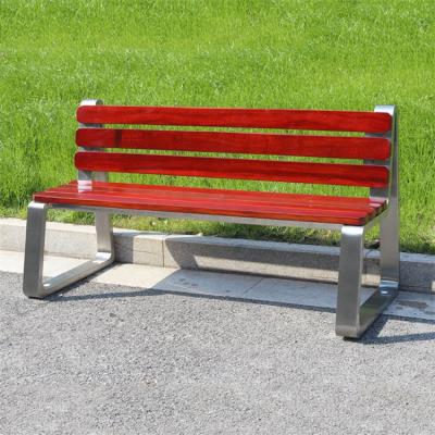 China Galvanized Steel Modern Outdoor Bench with Back Custom Size Park Furniture for sale